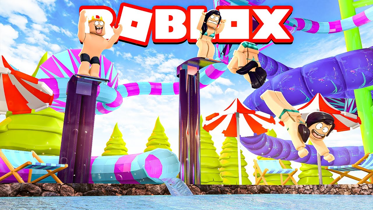 LEARNING CRAZY DIVING BOARD TRICKS | Roblox - Waterworld Waterpark ...