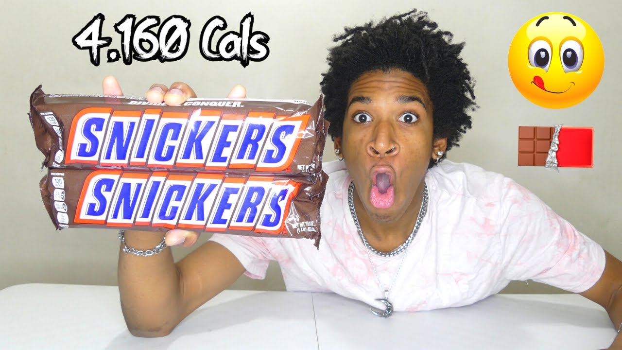 2LB GIANT Snickers Candy Bar Challenge (4,160 Calories) - YouTube
