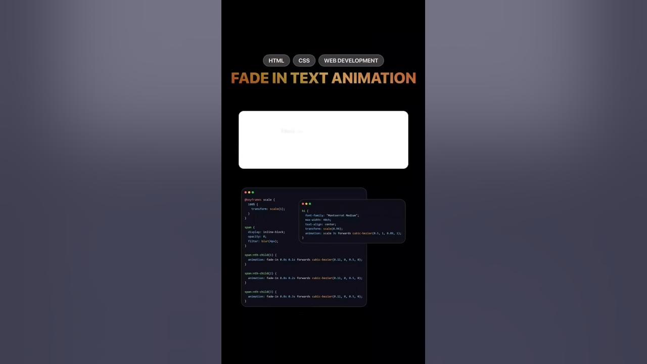 CSS Fade In Text Animation #shots #shortvideo #html #css - YouTube