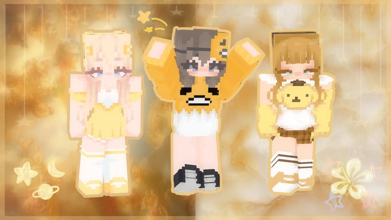 [ yellow / orange ] aesthetic minecraft skins | w/ links 💛₊˚ - YouTube