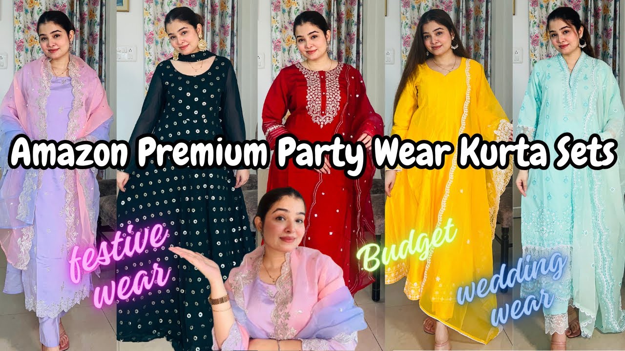 Best Amazon Premium Party Wear Kurta Sets Haul || Wedding/Festive ...