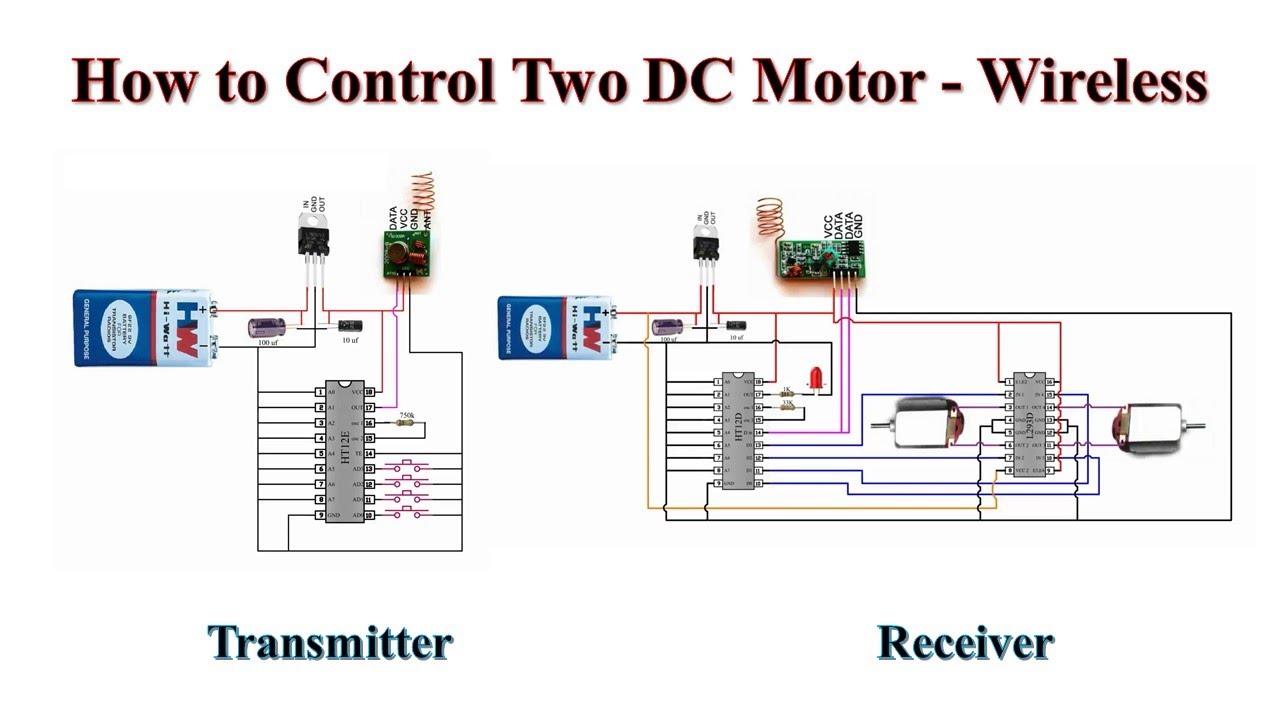 How to Control two DC Motor wireless - YouTube