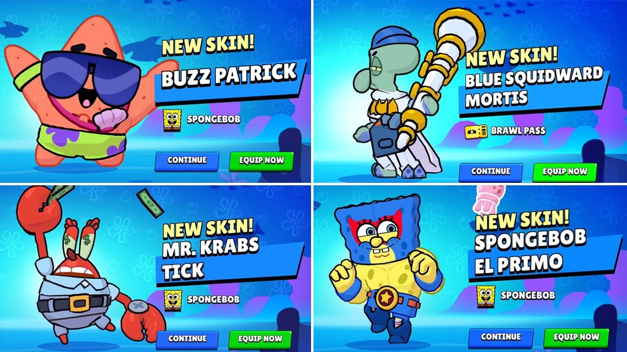 All SpongeBob Skins Unlock Animation, Pins, Icons & Spray - YouTube
