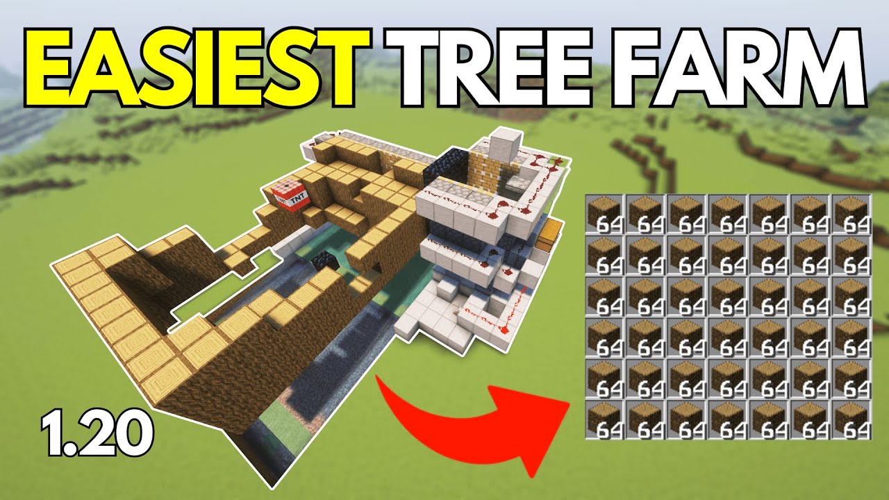 BEST AUTOMATIC TREE Farm for Minecraft Bedrock 1.20+ - YouTube