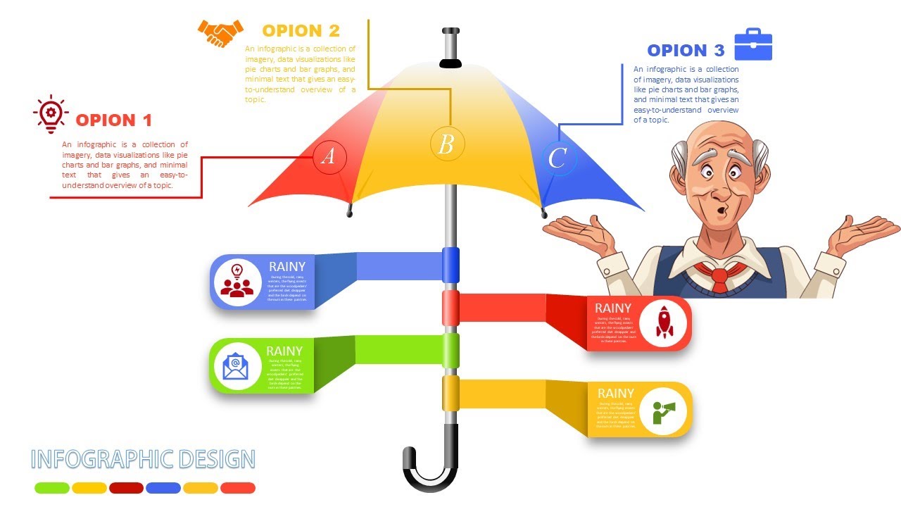 Umbrella infographic design/morph/PowerPoint - YouTube