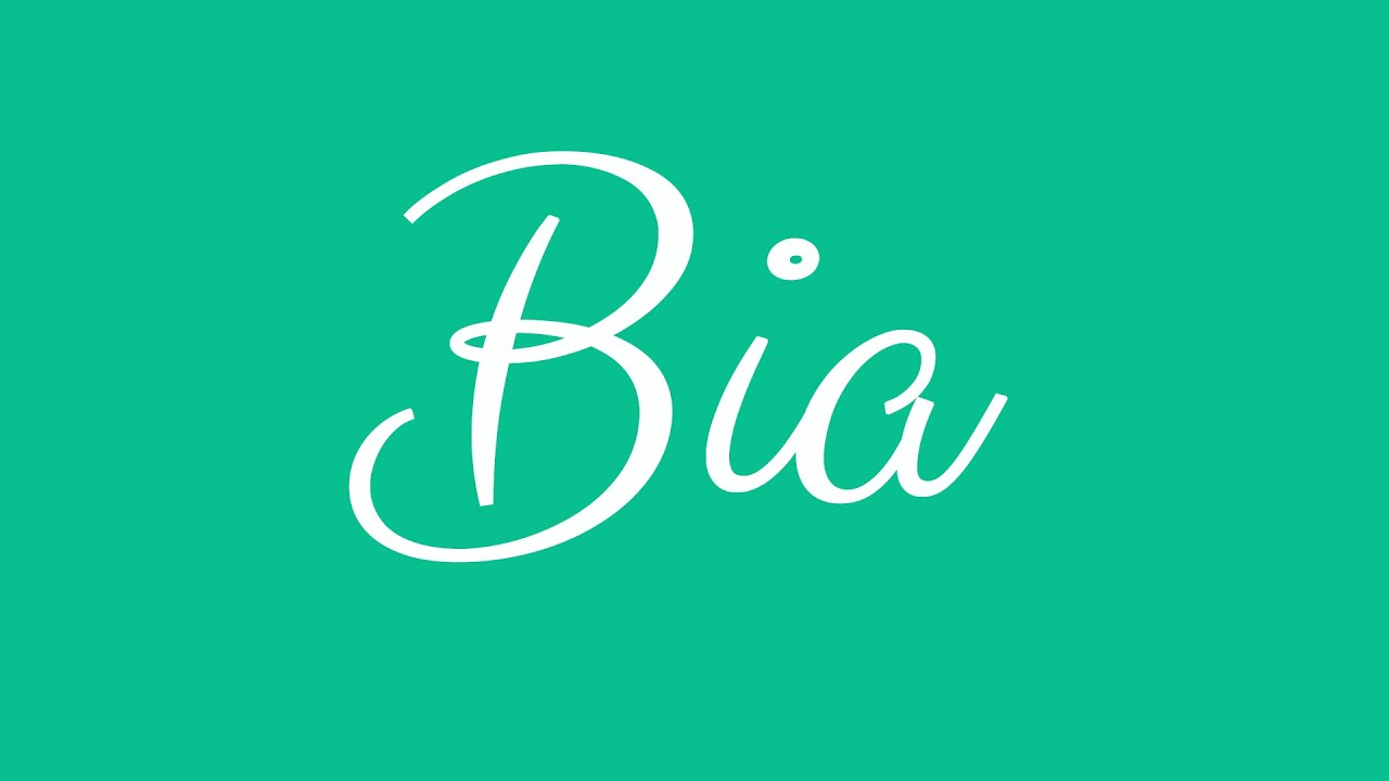 Learn how to Sign the Name Bia Stylishly in Cursive Writing - YouTube