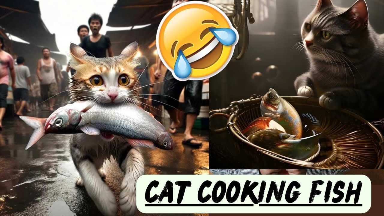 CHEF CAT COOKING FISH FUNNY VIDEOS || LETS CHECK IT OUT || CAT COOKING ...