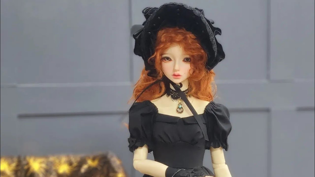 구체관절인형 할로윈 블랙 드레스 2부 (Making bjd halloween dress) 球体関節人形 - YouTube