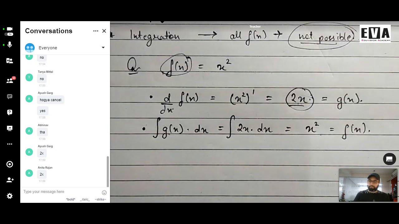 Eduvision Academy -- EVA -- Maths -- Class-12th -- Ch.-7 -- Integrals ...