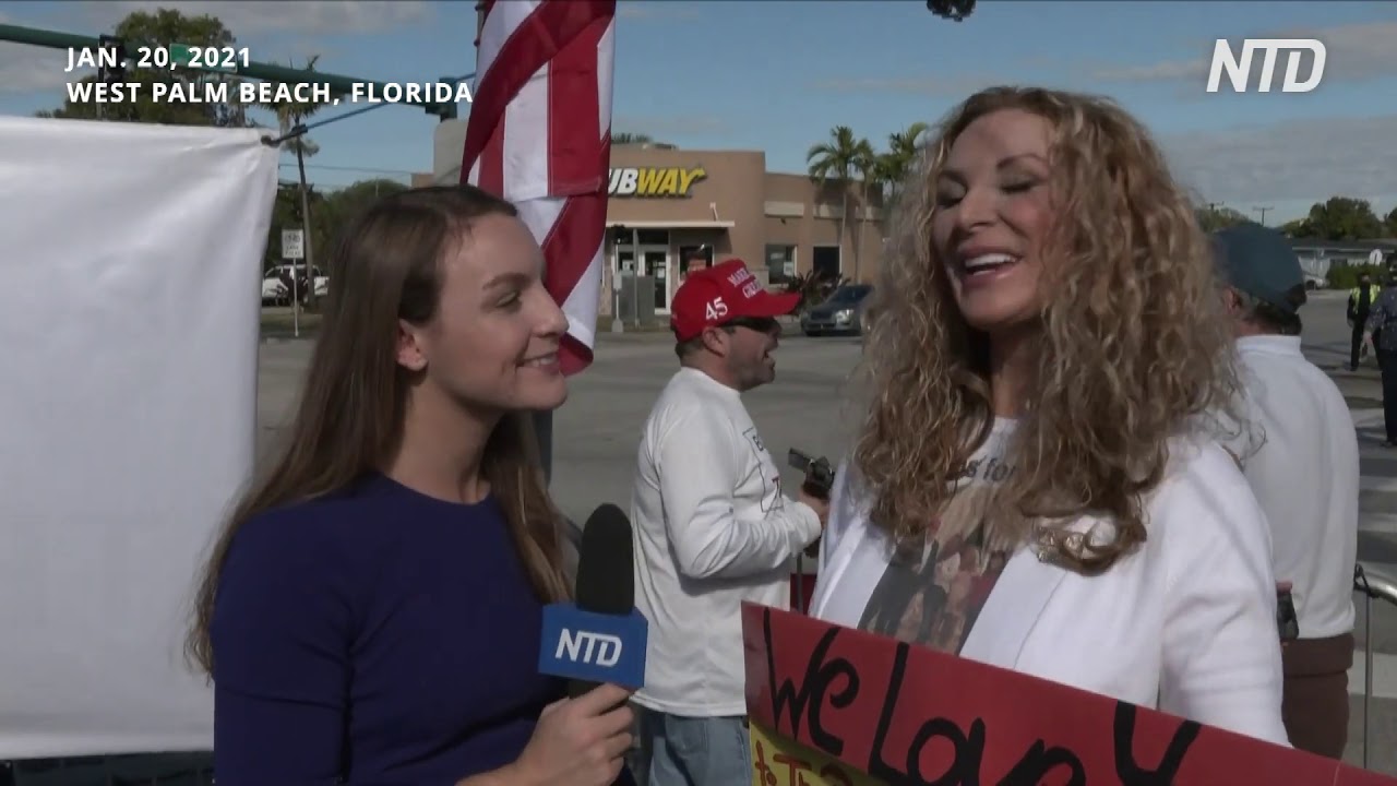 Crowd Lines Up to Welcome Trump Home, Florida 20/Jan/2021 - YouTube