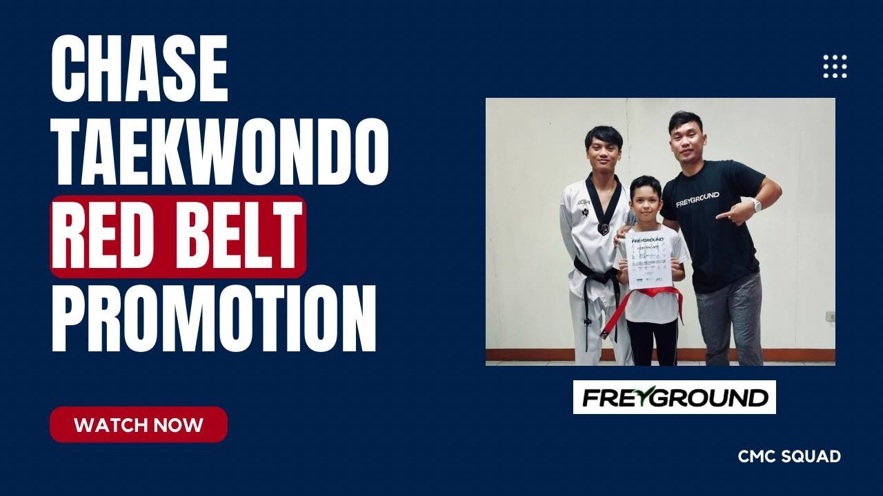 Chase TAEKWONDO RED BELT PROMOTION | blue belt to red belt - YouTube