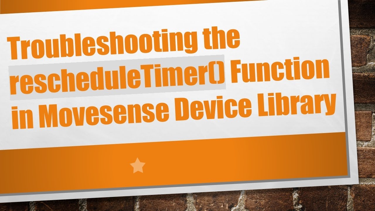 Troubleshooting the rescheduleTimer() Function in Movesense Device ...
