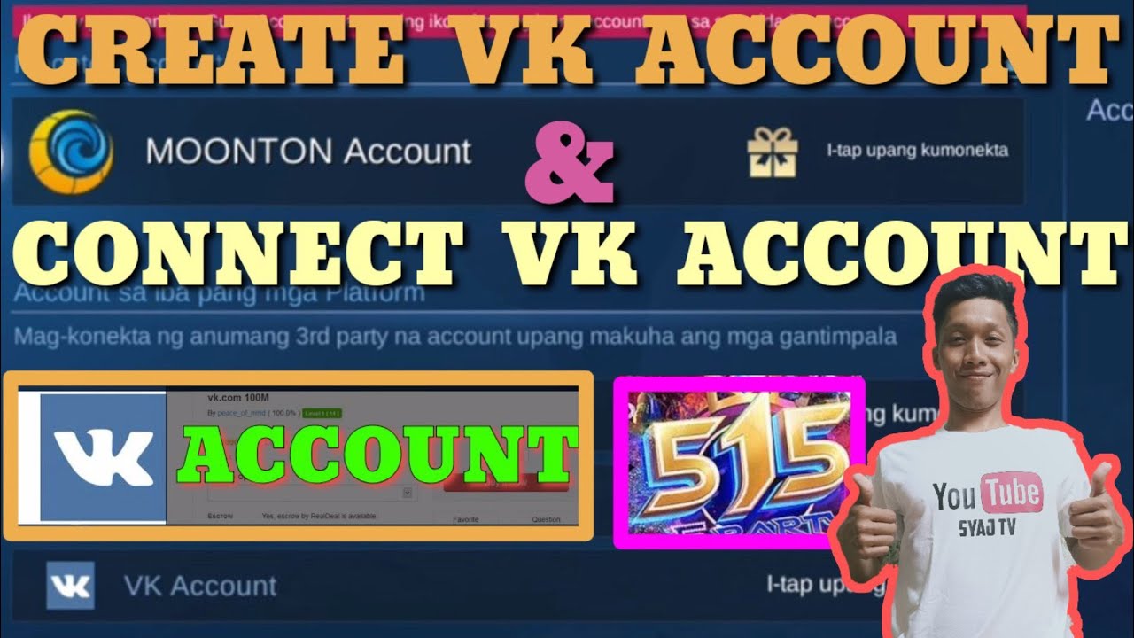 How to create VK account, Mobile legends bang-bang - YouTube