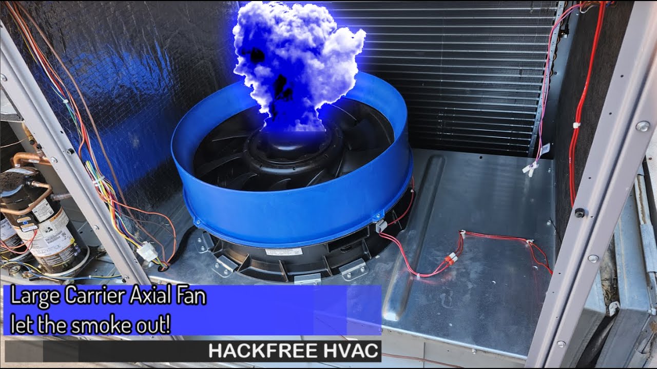 Large Carrier Axial Fan motor left the smoke out [EcoBlue Fan] - YouTube