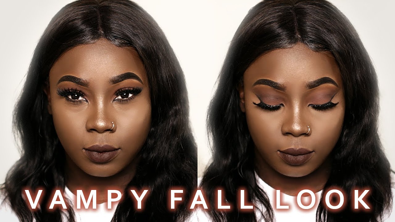 Vampy Fall Makeup Tutorial For Black Women - YouTube