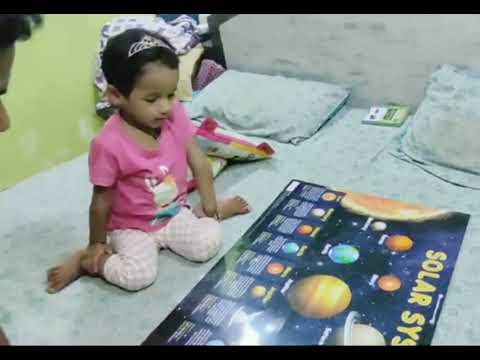 Learn Solar System with Mahika || 2 years Mahika telling Solar system ...