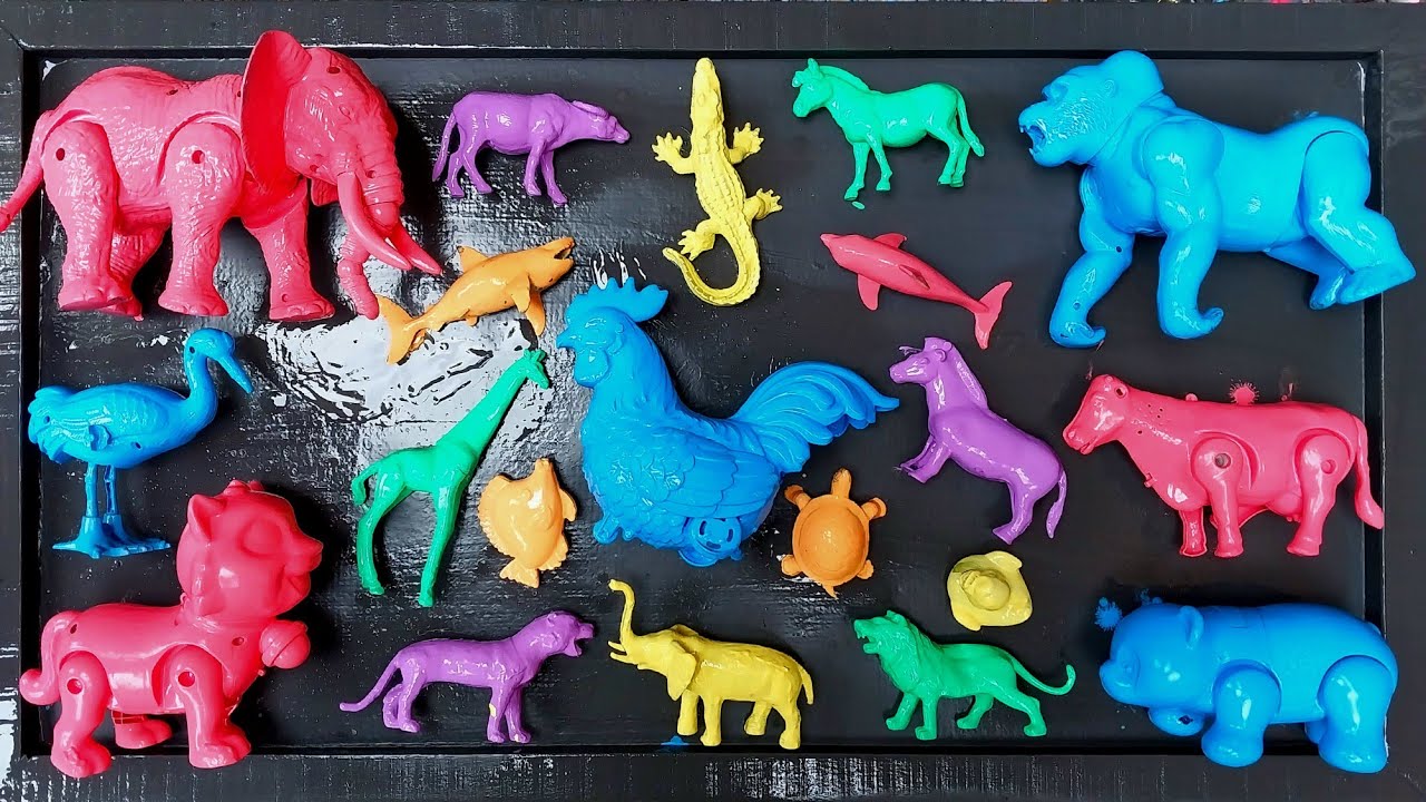 membersihkan hewan sapi, bebek, gajah, zebra, flamingo, ayam, gorila ...