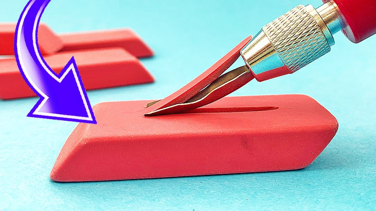 Carving my ART into ERASERS #2 - YouTube