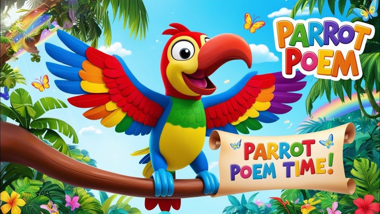 parrot poem kids cartoon Nursery rhymes poems #poemshop - YouTube
