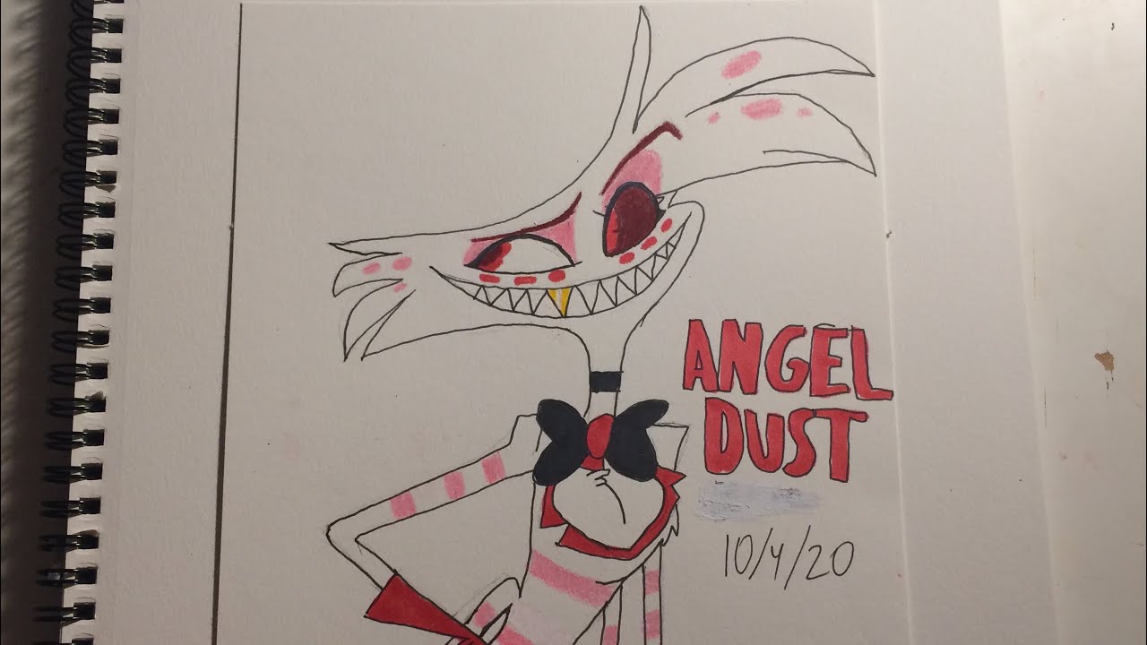 Drawing angel dust from hazbin hotel 2 - YouTube