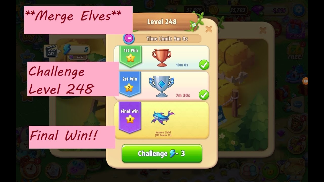 Merge Elves *Challenge Level 248* Final Win! - YouTube
