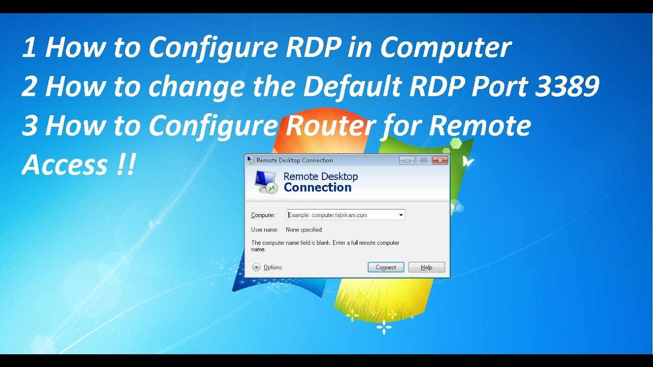 How to Configure RDP in Computer & Router for Remote Access - YouTube