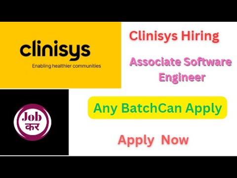 Clinisys Hiring For Associate Software Engineer | Any Batch Can Apply | Apply Now - YouTube