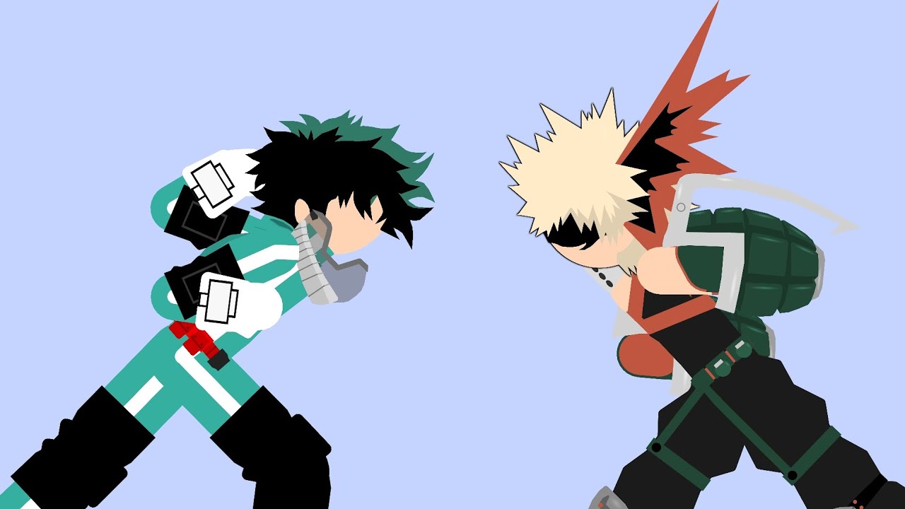 Deku "Midoriya" vs Bakugo (Boku No Hero Academia) | Stick Nodes - YouTube