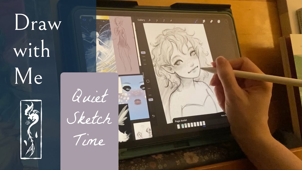 Quiet Drawing #2 - Sketching a Character From My Webcomic - YouTube