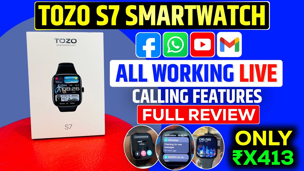 Tozo S7 Smartwatch Unboxing & Review | Ultra Amoled Display | Calls ...
