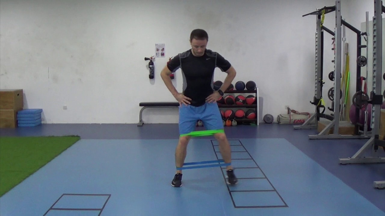 Double Mini Band Lateral Walk - YouTube