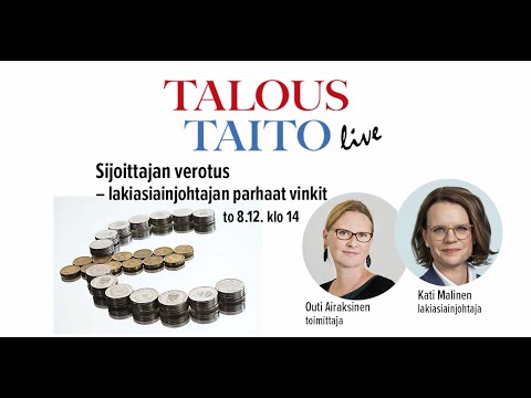 Taloustaito LIVE: Sijoittajan verotus – lakiasiainjohtajan parhaat ...
