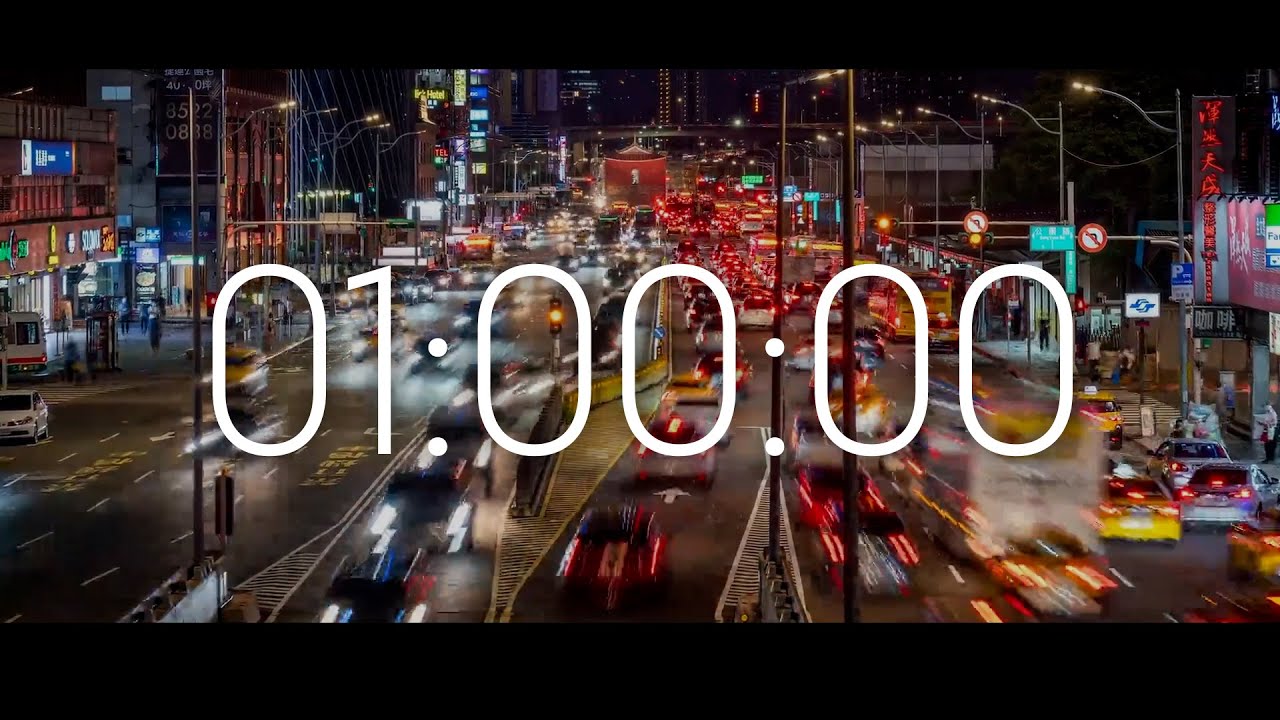 1 Hour Timer | Night Traffic City | Relax Music - YouTube