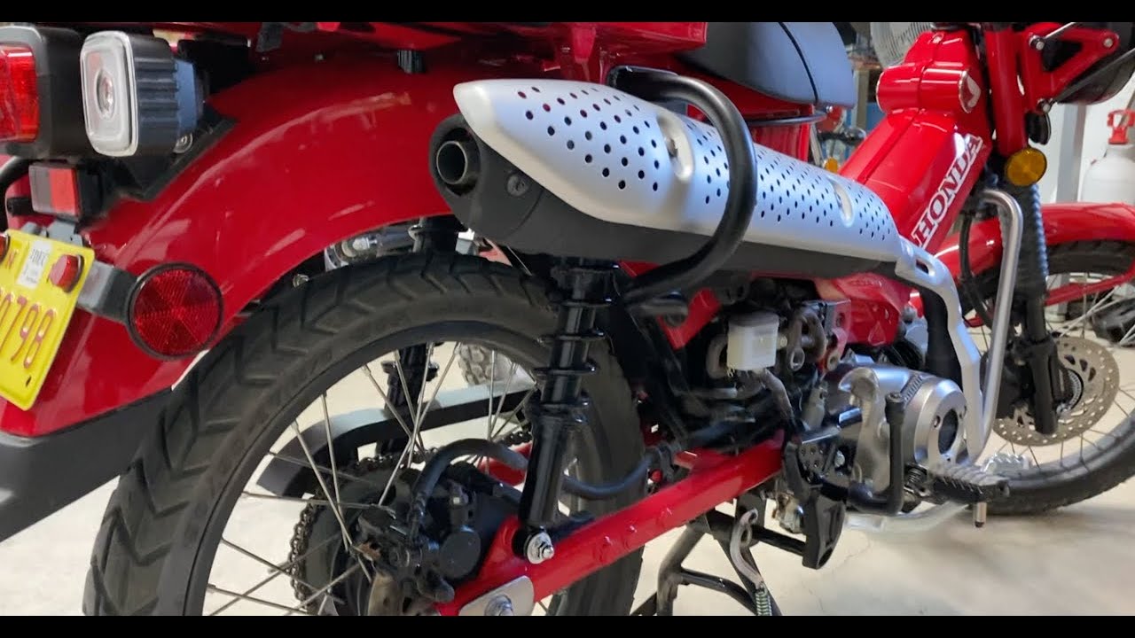 CT125 installing front rack and exhaust crash bar HD 1080p - YouTube