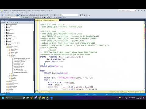 Semantic search in SQL Server using wordnet - YouTube