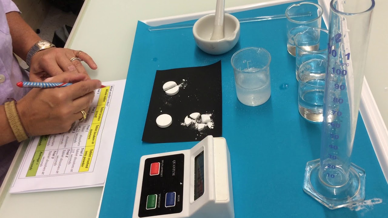 Tablet dissolution experiment - YouTube