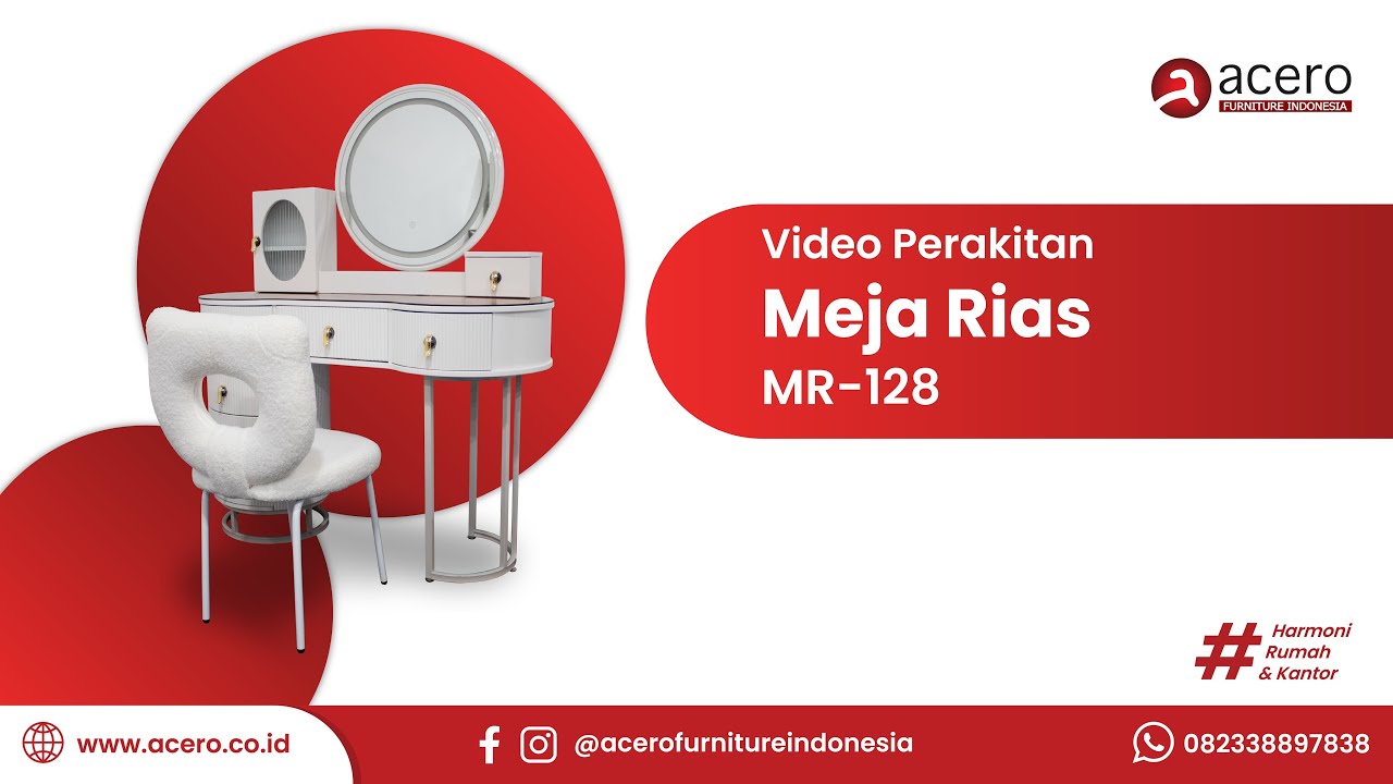 TUTORIAL PERAKITAN MEJA RIAS MR-128 | ACERO FURNITURE INDONESIA | SET ...