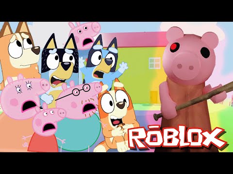 Peppa Pig And Bluey HUNTED by PIGGY in Peppa Pig RP in Roblox