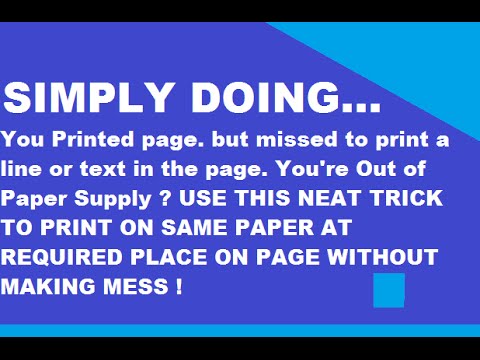 how to print missing text on already used printed paper - YouTube