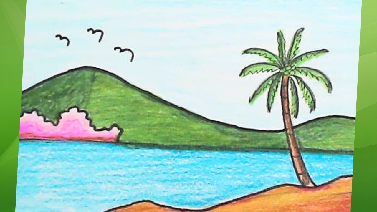 How To Draw Simple landscape/ Mountain Drawing/fineart/Artvibes - YouTube