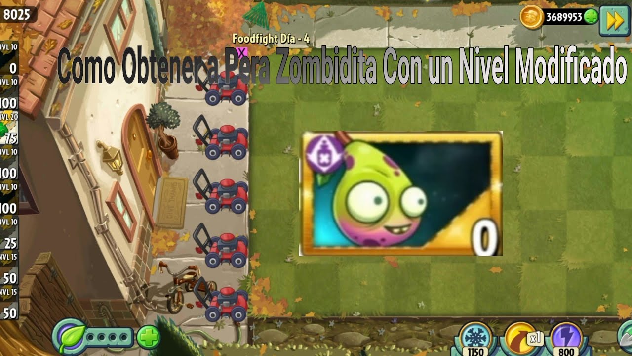Pvz 2 Como Obtener a Pera Zombidita Con un Nivel Modificado - YouTube