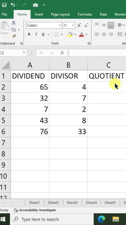 How to Find Quotient in MS Excel | How to Get the integer portion of division without the ...