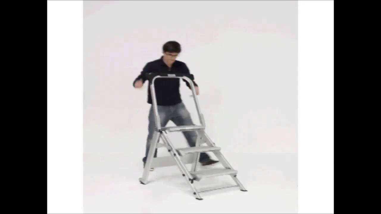 AFGS3Z - GS Approved Easy Slope Aluminium Folding Leader Step - YouTube
