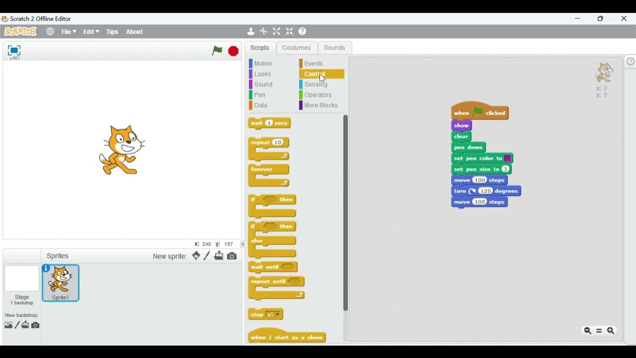 How to make a triangle in Scratch ... Scratch Programming - YouTube