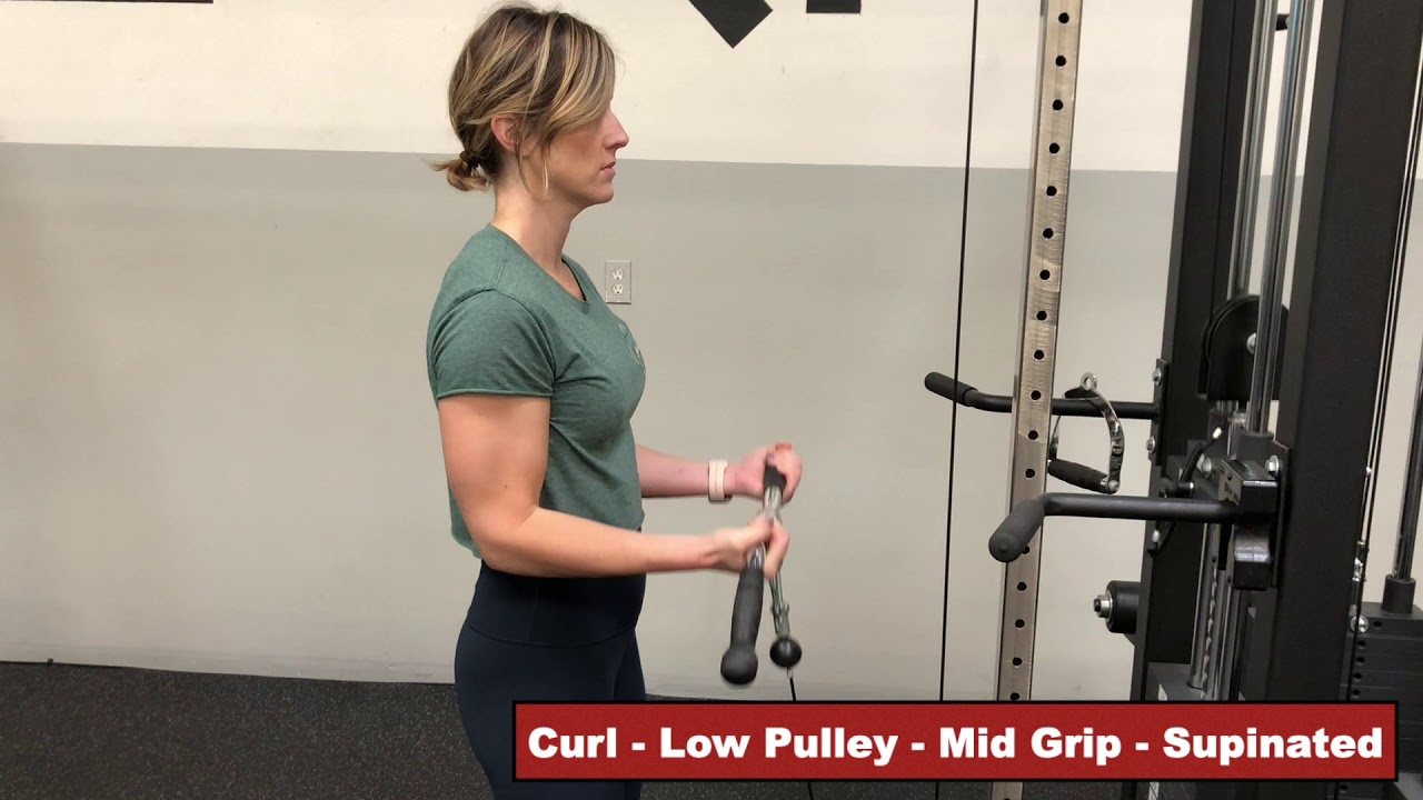 Curl - Low Pulley - Mid Grip - Supinated | GRF Exercise Database - YouTube