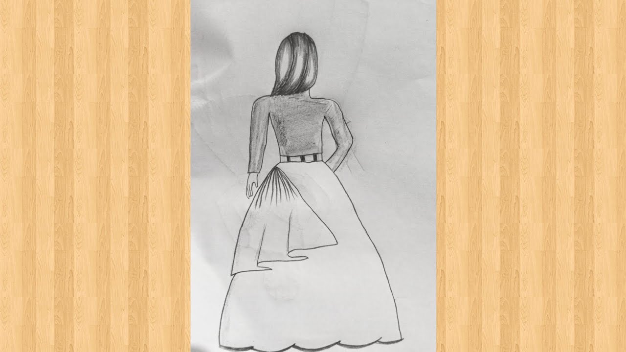 how to draw a girl with fashion dress/pencil drawing for beginners/girl ...