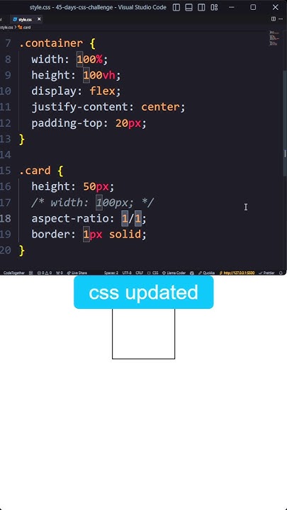 Day 4 Of 45 Days Css Challenge Aspect Ratio In Css Codeminister Css3 Frontend 0187