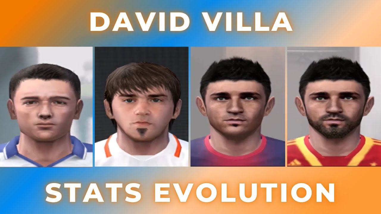 David Villa - Stats Evolution - PES 4 ao PES 2020 - PS2 - YouTube