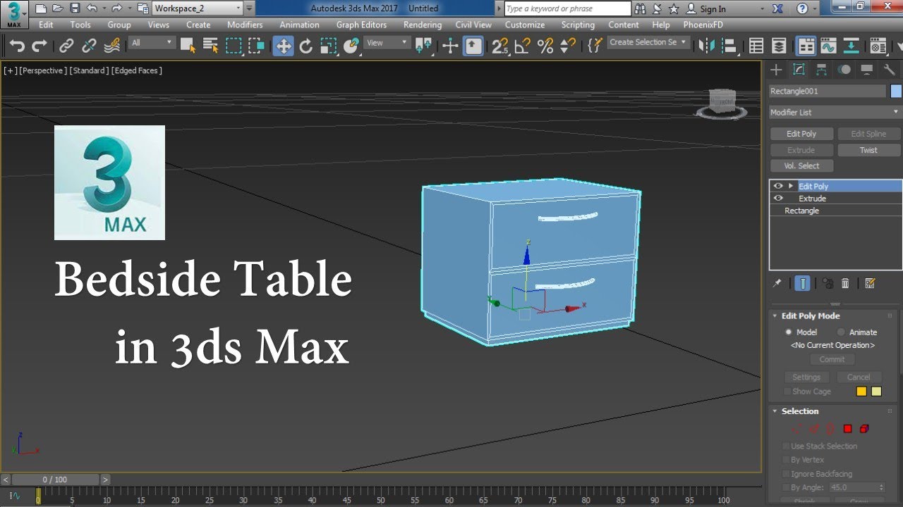 Bedside Table Design in 3ds Max | Table Modelling in 3ds Max | AutoDesk ...