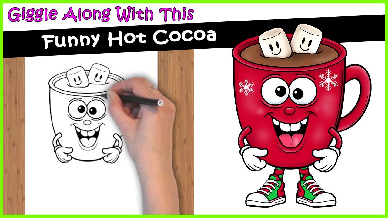 Drawing the Silliest Hot Cocoa Character EVER! ☕ Ink Art Time-Lapse ...
